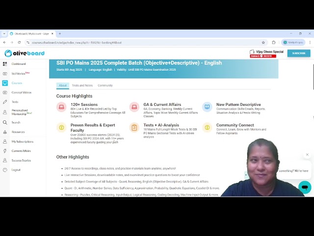 OliveBoard | SBI PO Mains 2025 Complete Batch (Objective+Descriptive) - English